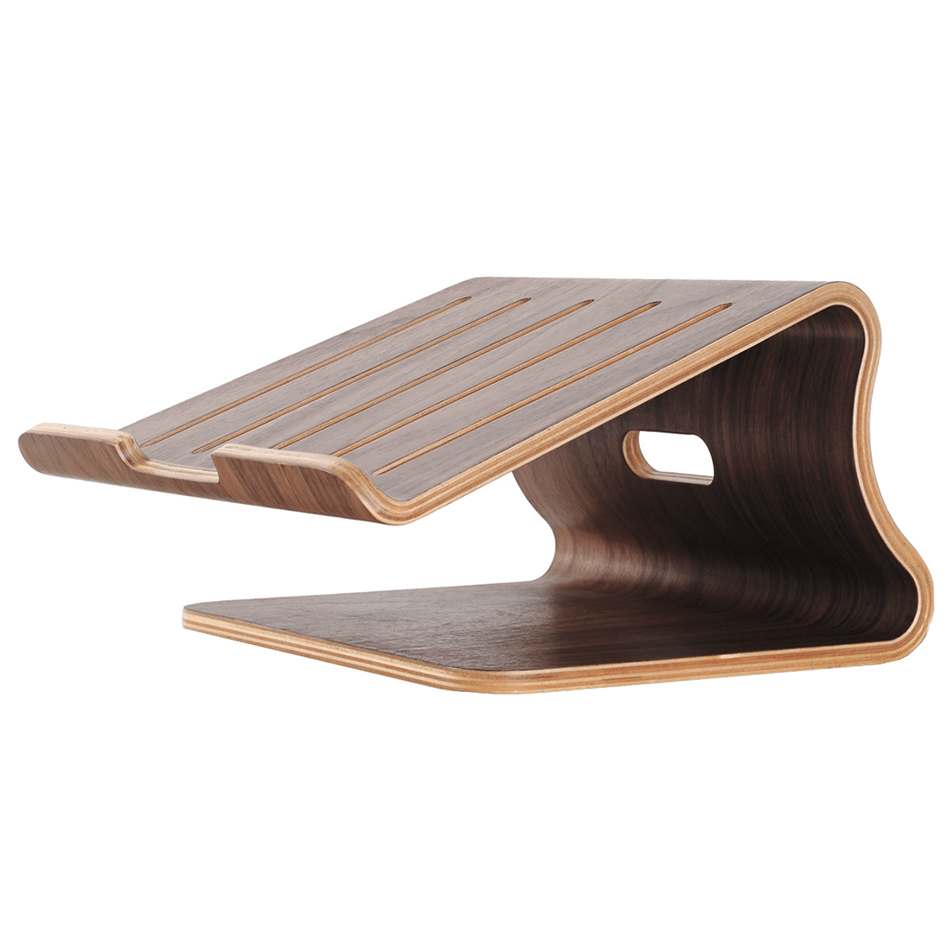 Samdi Large Wooden Desk Stand Holder for MacBook Laptop (Coffee)